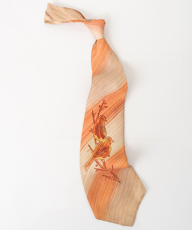 Hand Painted Vintage Birds Tie: Ballyhoovintage.com