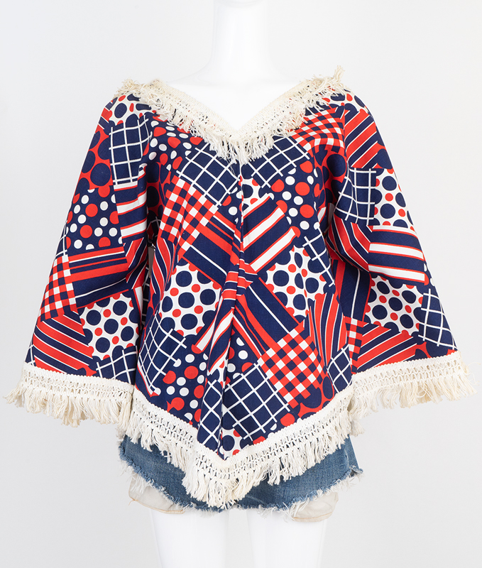 1960s Psychedelic Poncho NWT: Ballyhoovintage.com