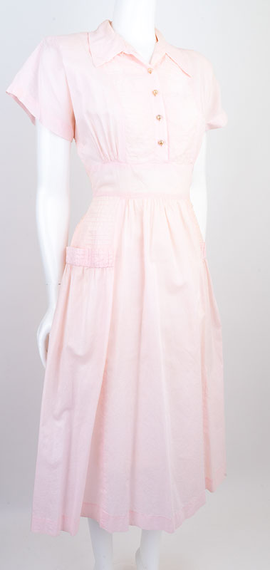 Dreamy Pale Pink 1940s Dress: Ballyhoovintage.com