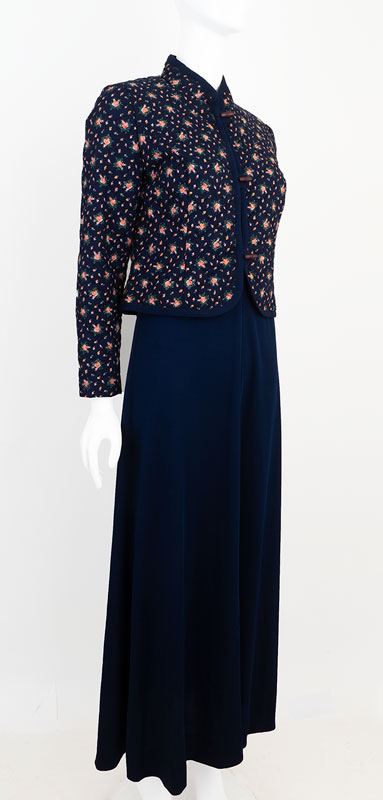 Slinky 70s Maxi Dress with Jacket: Ballyhoovintage.com