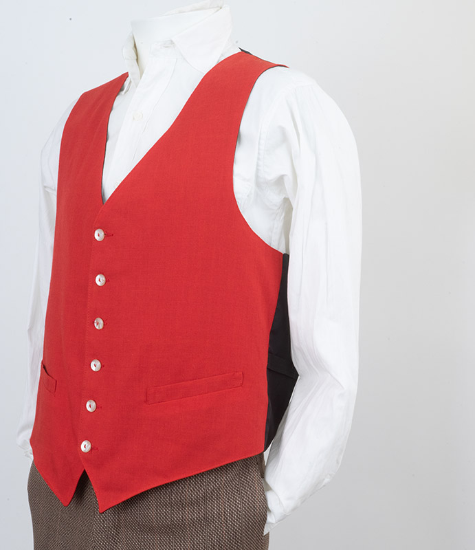 Vintage 1960s Red Linen Vest: Ballyhoovintage.com