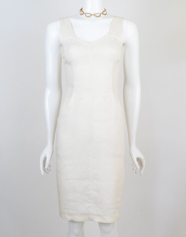 1980s Vintage Linen Sheath Dress: Ballyhoovintage.com