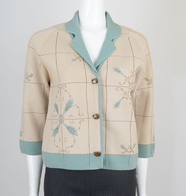 1960s Embroidered Italian Knit Jacket: Ballyhoovintage.com