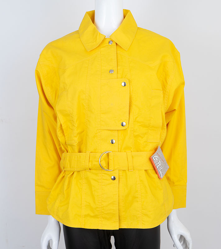 80s G. Pellini Bright Yellow Aviator Jacket: Ballyhoovintage.com
