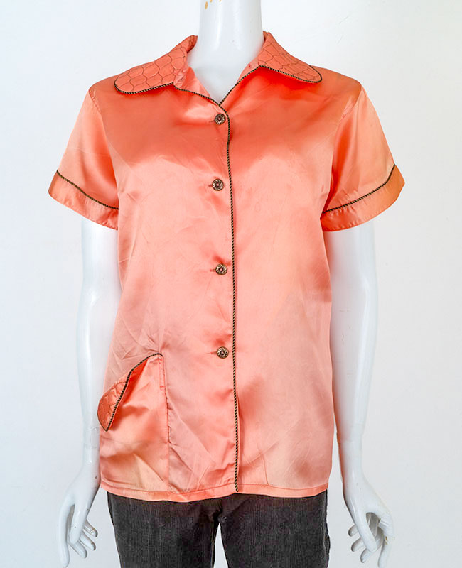 1950s Pink Satin Top: Ballyhoovintage.com