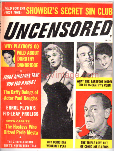 Feb. 1956 "Uncensored" Gossip Rag: Ballyhoovintage.com