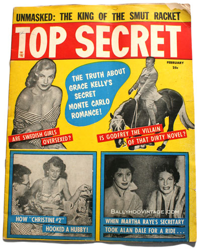 Vintage Scandal Magazine "Top Secret": Ballyhoovintage.com