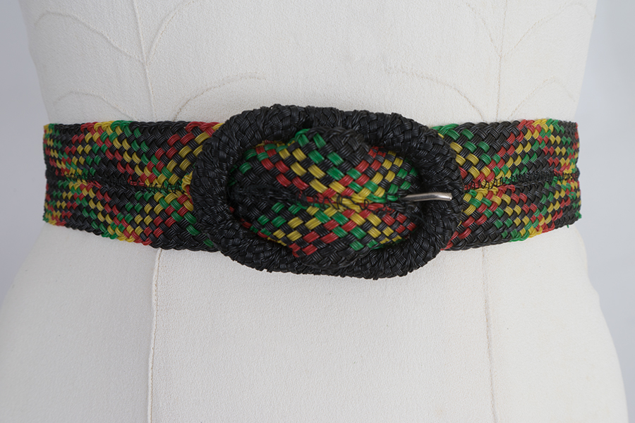 1930s Multicolor Woven Wide Belt: Ballyhoovintage.com
